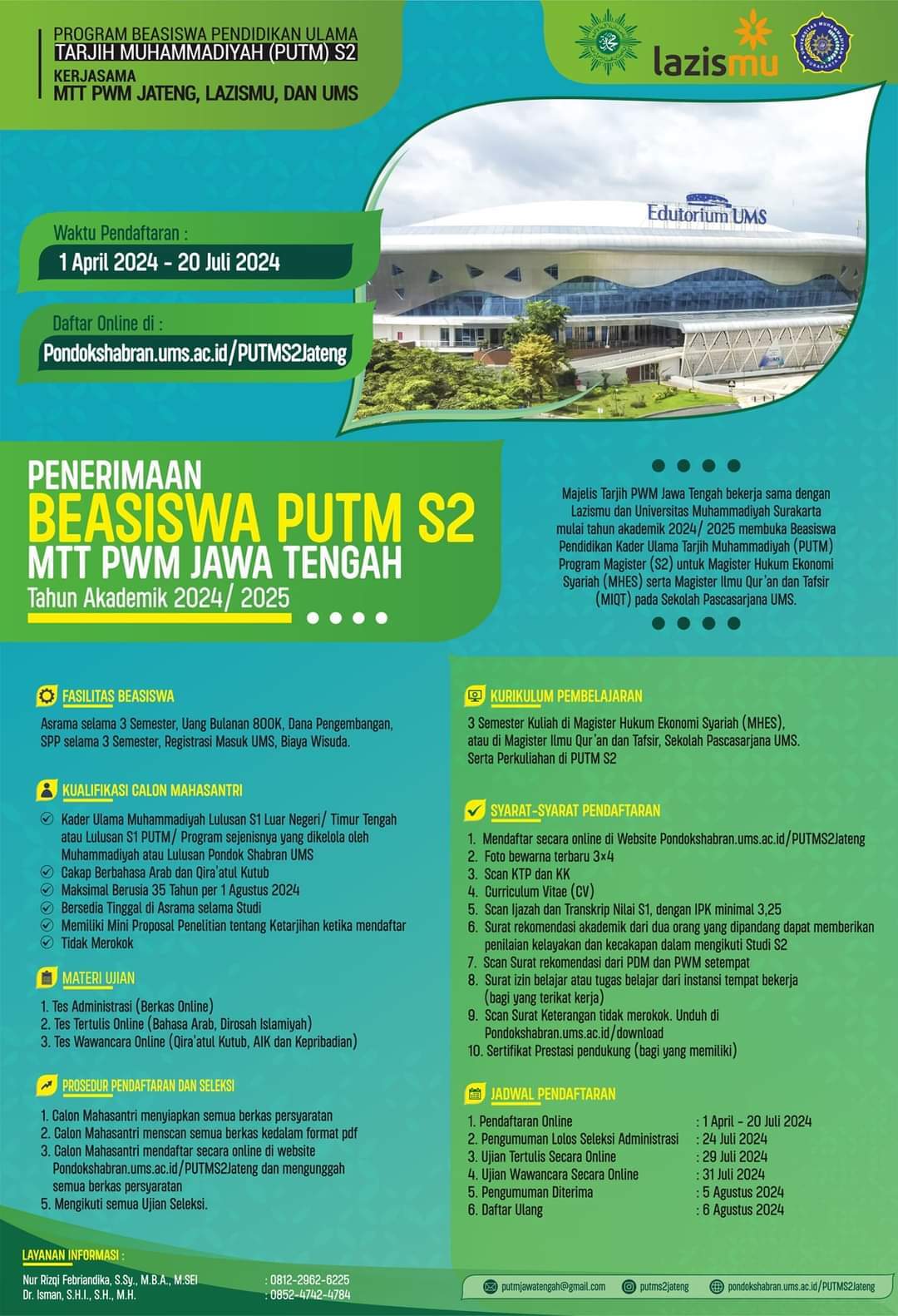 Penerimaan Beasiswa PUTM S2 MTT PWM Jawa Tengah - STIM SURAKARTA